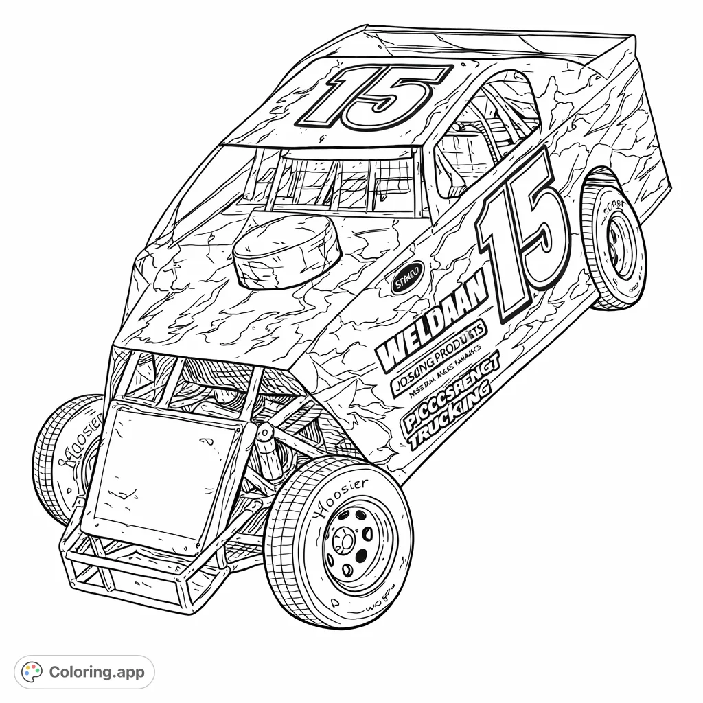 Intricate Race Car Design - Coloring.app