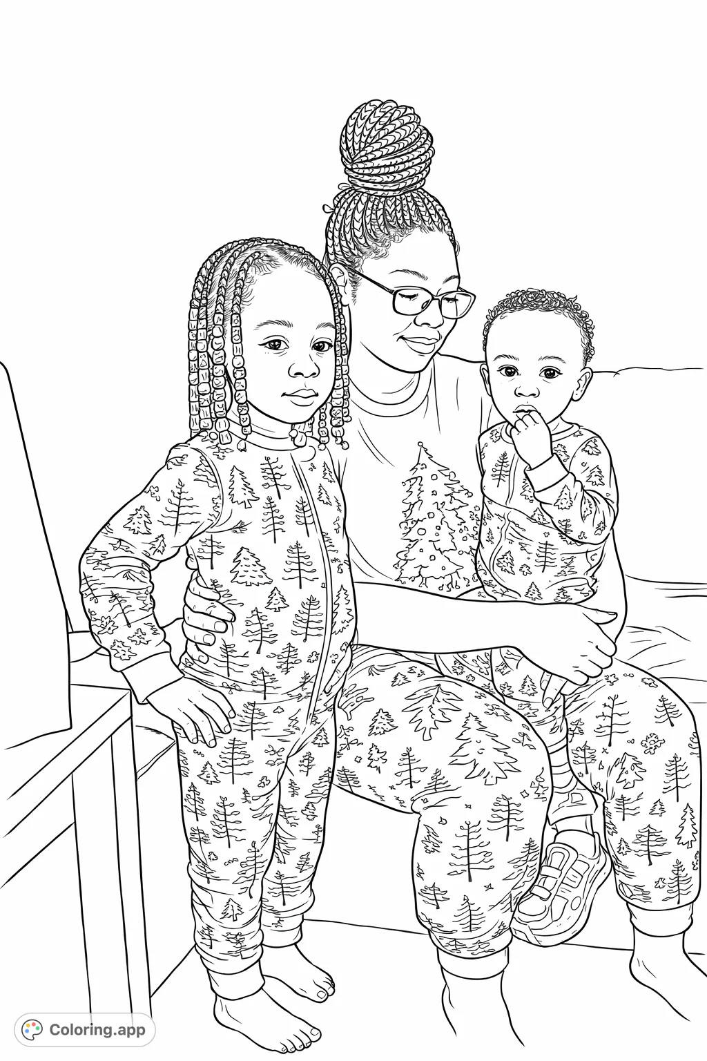 Family Pajama Celebration - Coloring.app
