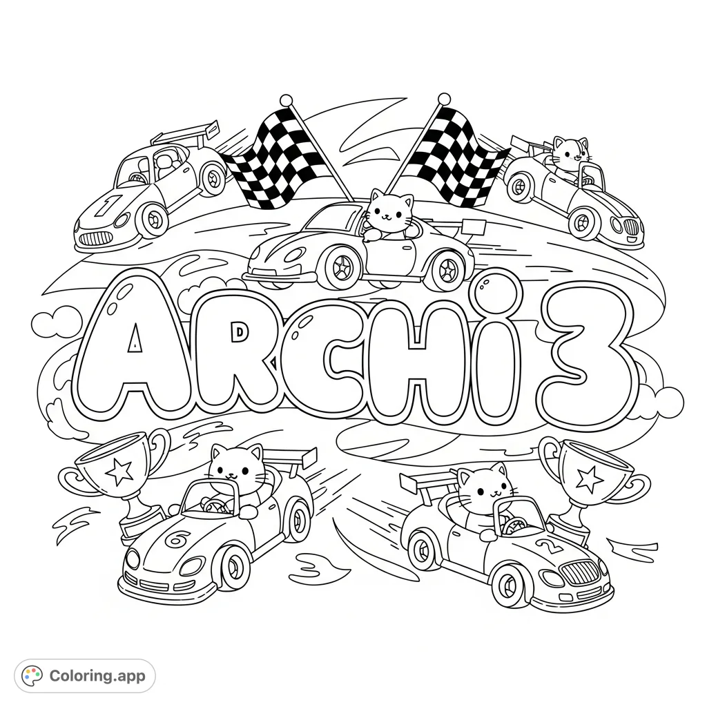 Archi3 Racing Fun - Coloring.app