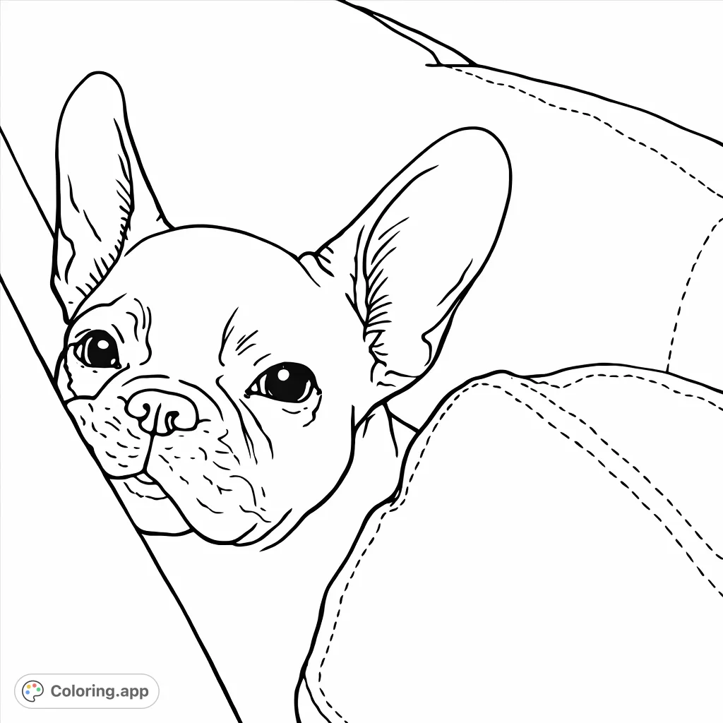 Cozy French Bulldog Puppy - Coloring.app