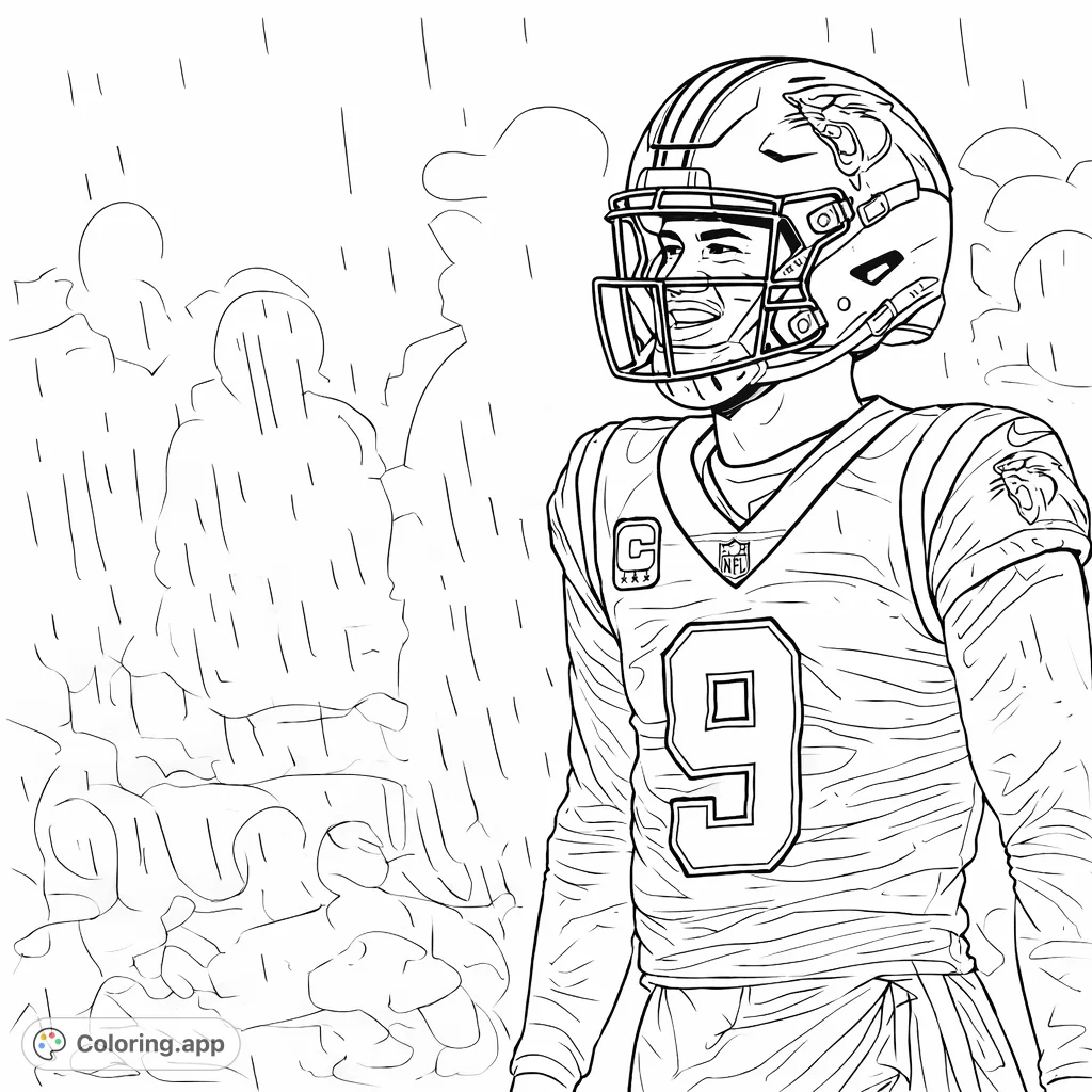 Football Quarterback Game Day - Coloring.app