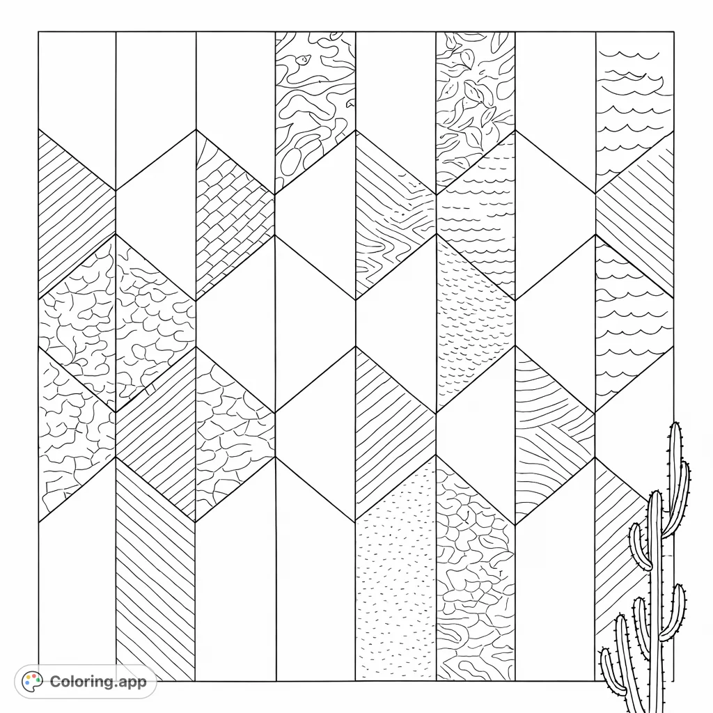 Geometric Pattern Illusion - Coloring.app