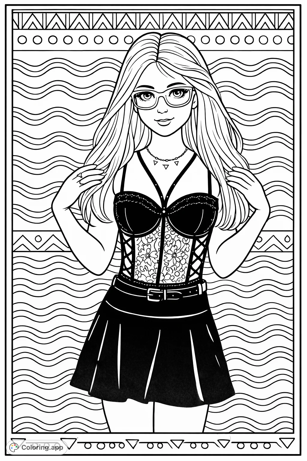 Vintage Storybook Girl - Coloring.app
