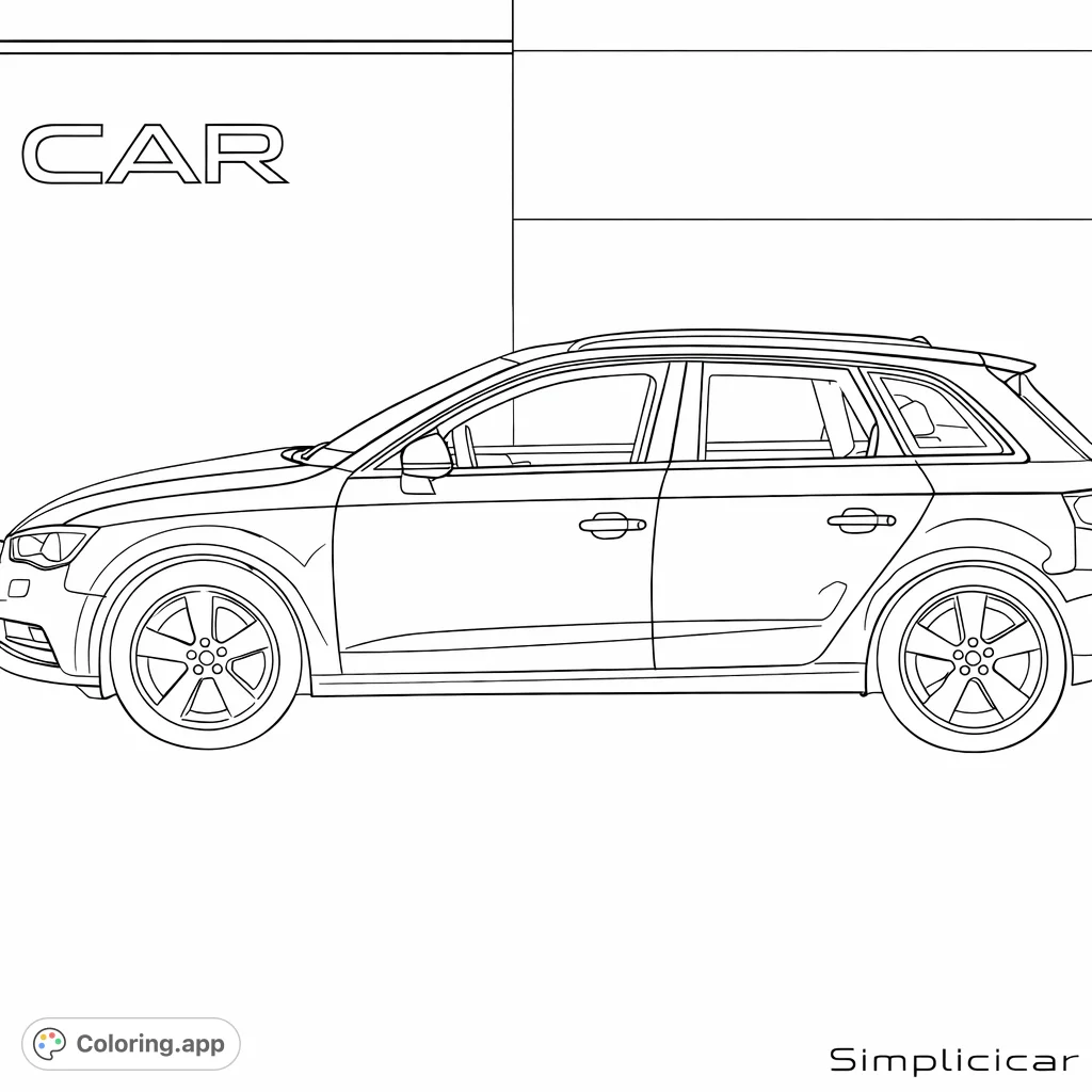Modern Car Side Profile - Coloring.app