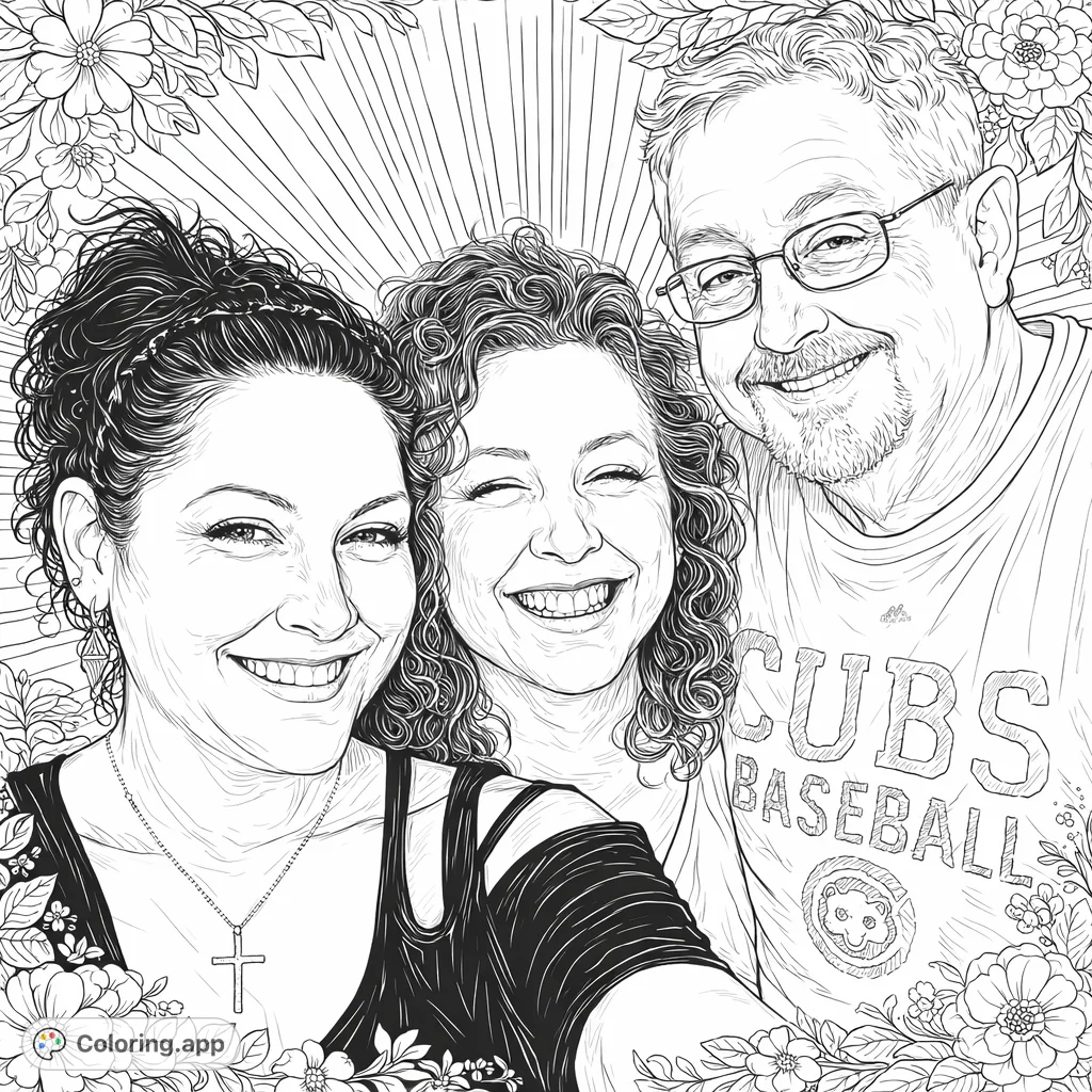Joyful Family Portrait - Coloring.app