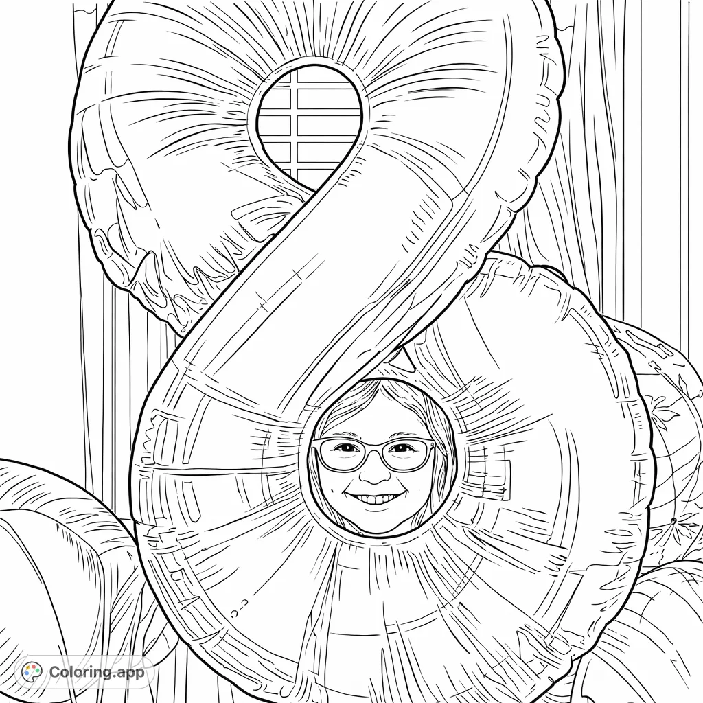 Happy Eight Birthday Fun - Coloring.app