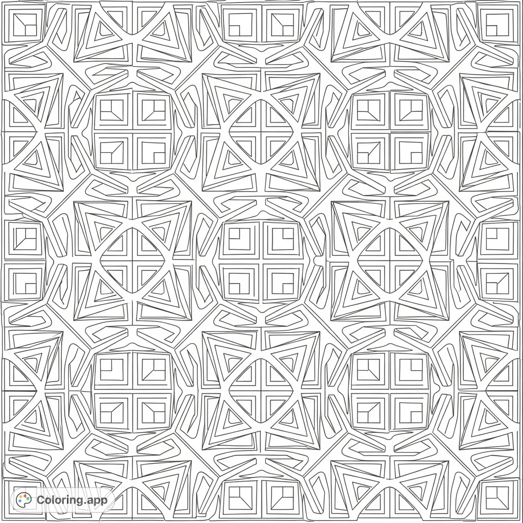 Interlocking Geometric Design - Coloring.app