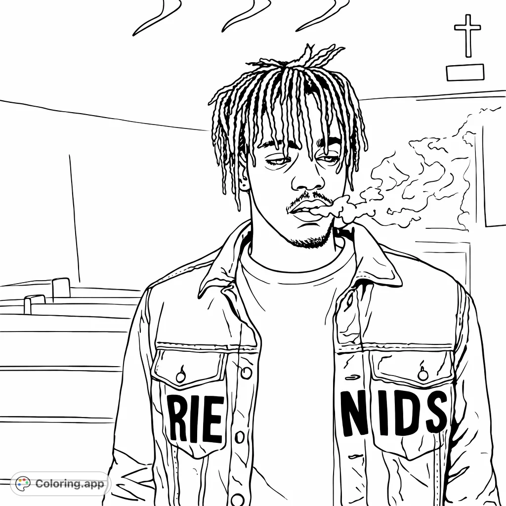 Urban Figure with Textured Hair - Coloring.app