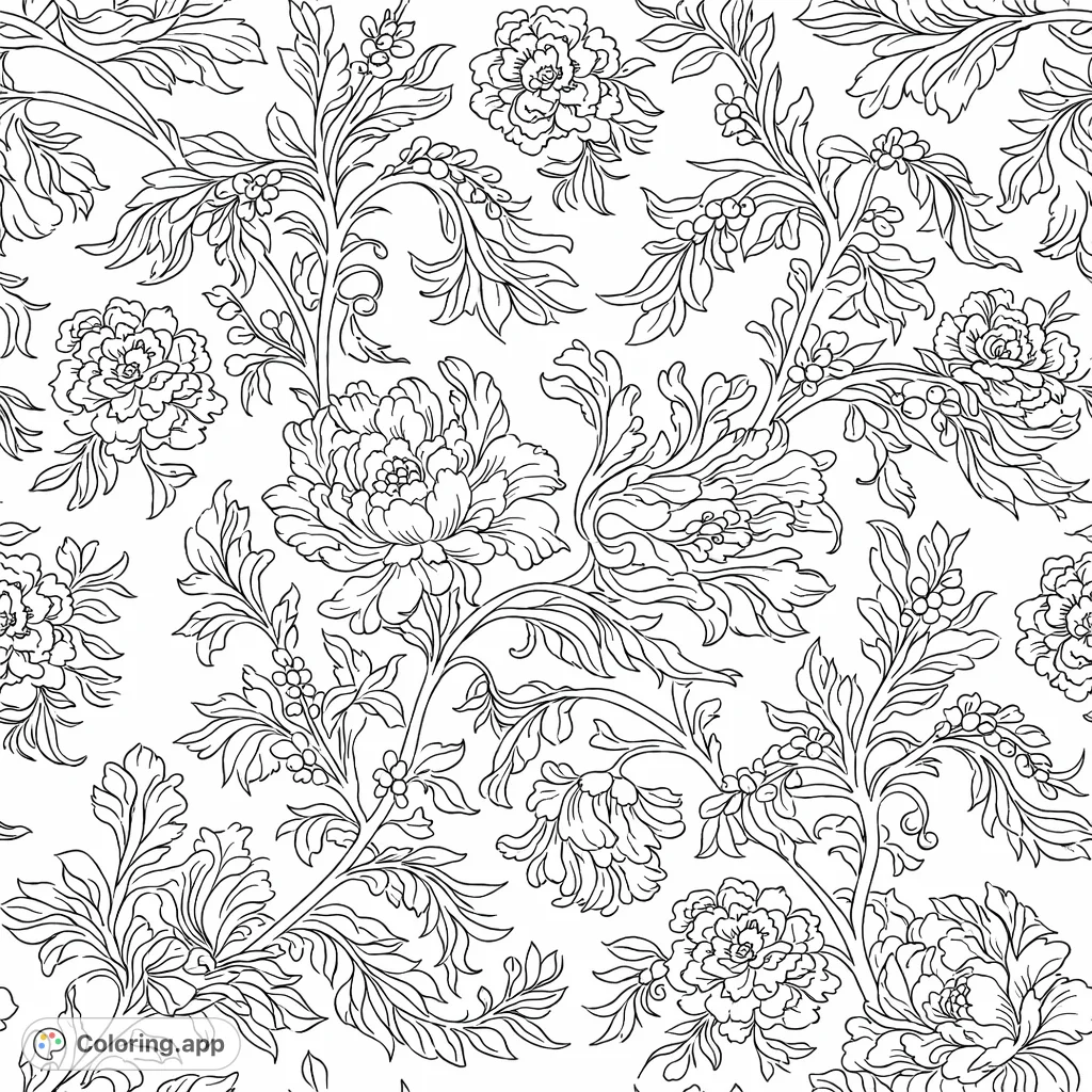Ornate Floral Pattern - Coloring.app