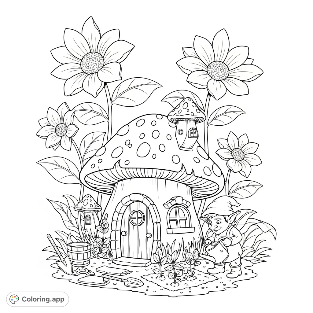 Goblin's Mushroom Garden - Coloring.app