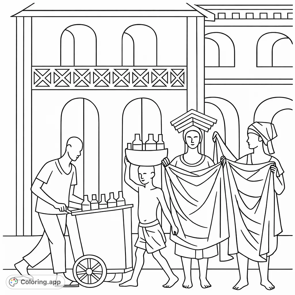 Street Market Life - Coloring.app