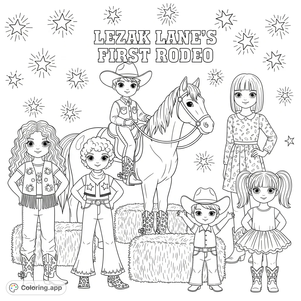 Lezak Lane's First Rodeo - Coloring.app