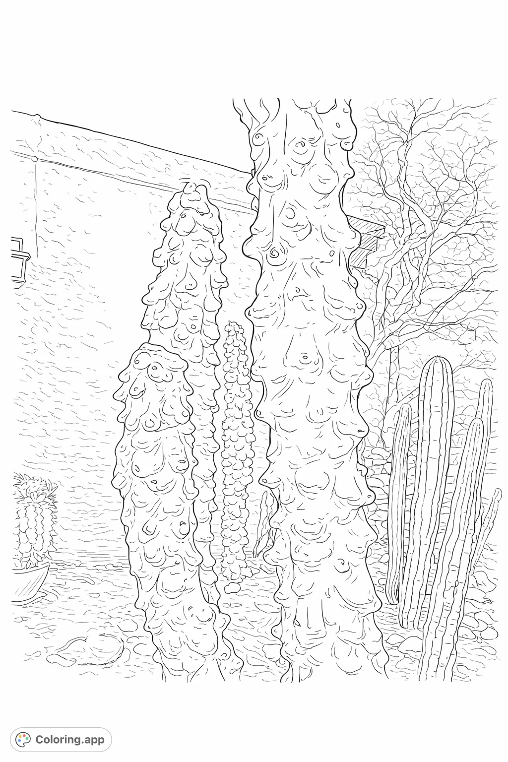 Desert Cactus Textures - Coloring.app