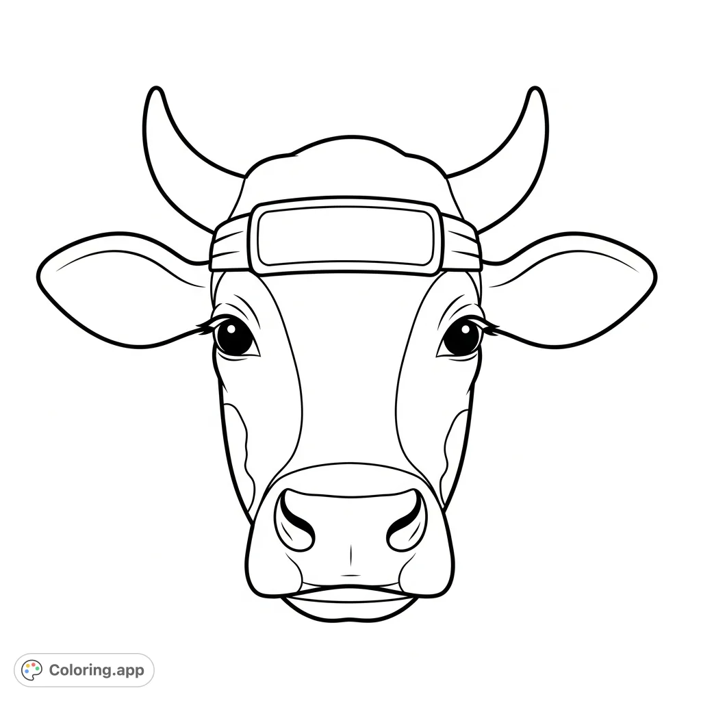 Friendly Cow Headband - Coloring.app