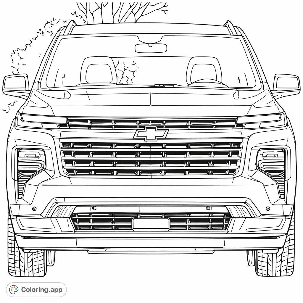 Modern Truck Front View - Coloring.app