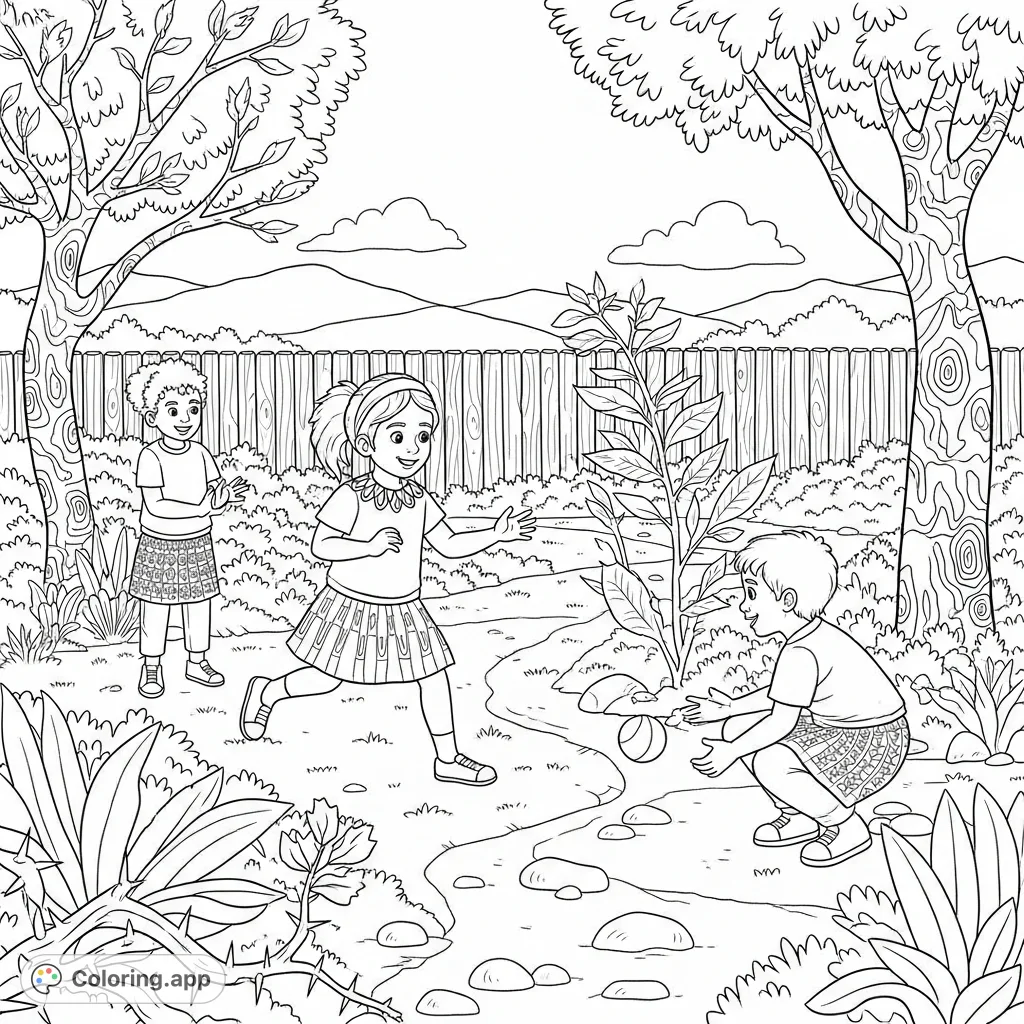 South African Garden Playtime - Coloring.app