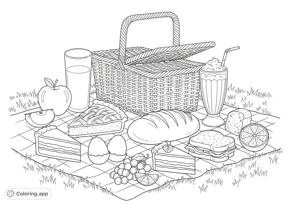 Picnic Feast Spread - Coloring.app