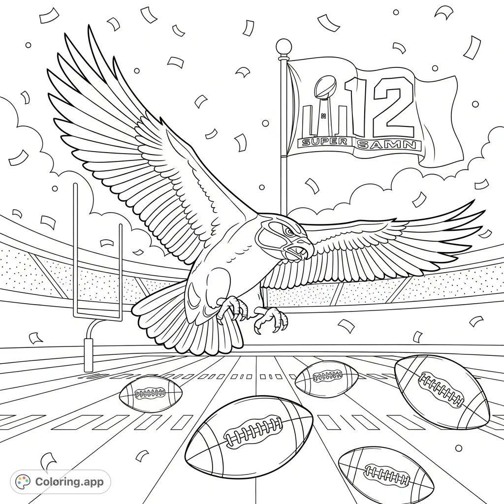 Seahawk Super Bowl Field - Coloring.app