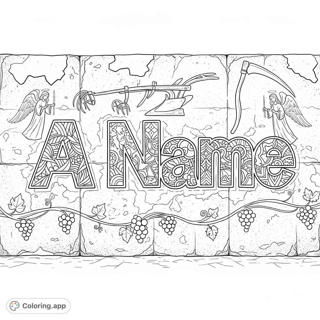Graffiti Word 'A Name' Art - Coloring.app