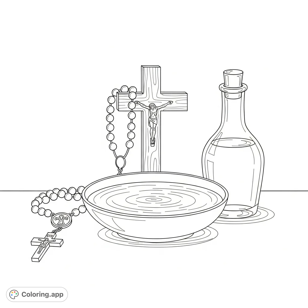 Sacred Baptism Symbols - Coloring.app