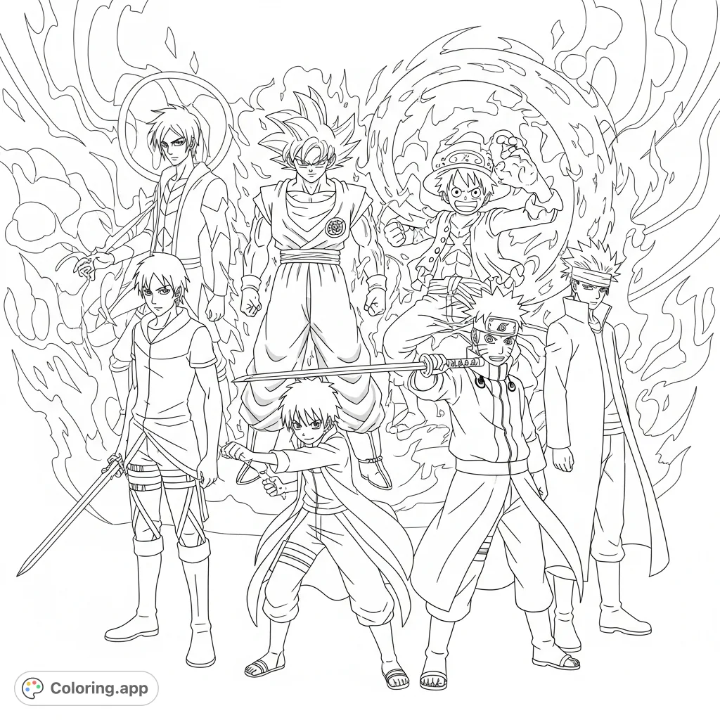 Anime Heroes Assemble - Coloring.app