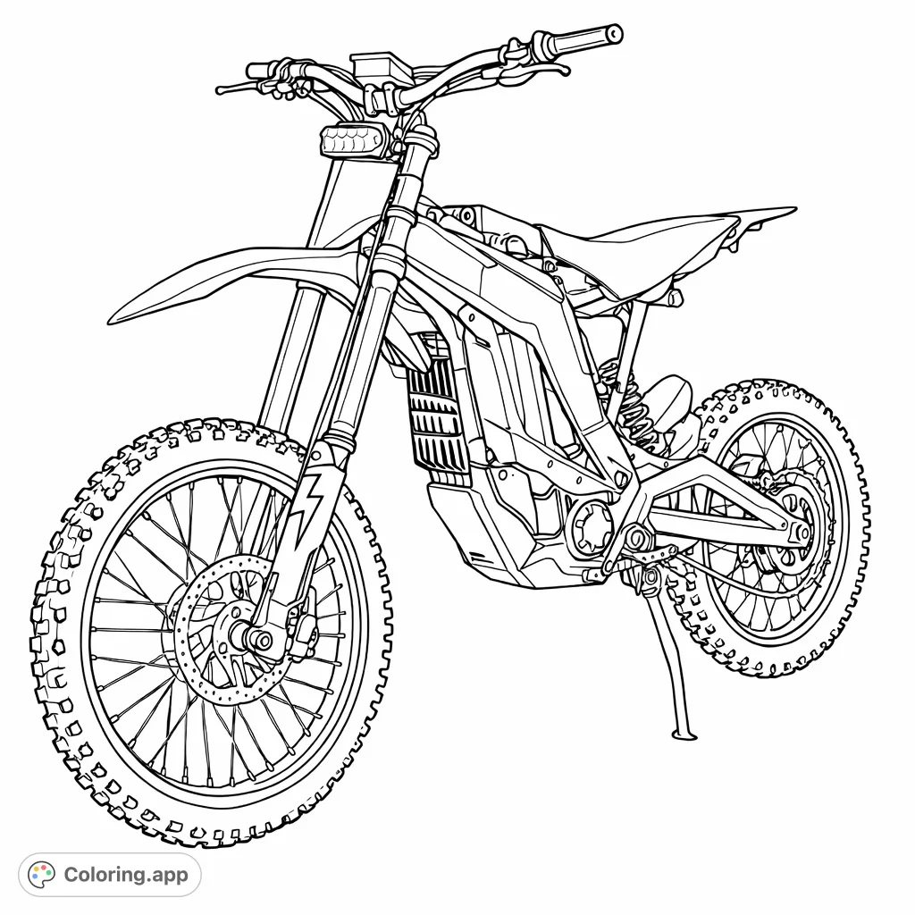Electric Off-Road Dirt Bike - Coloring.app