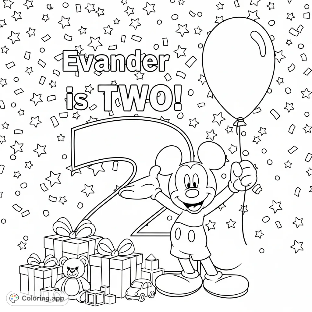Mickey Mouse Birthday Celebration - Coloring.app