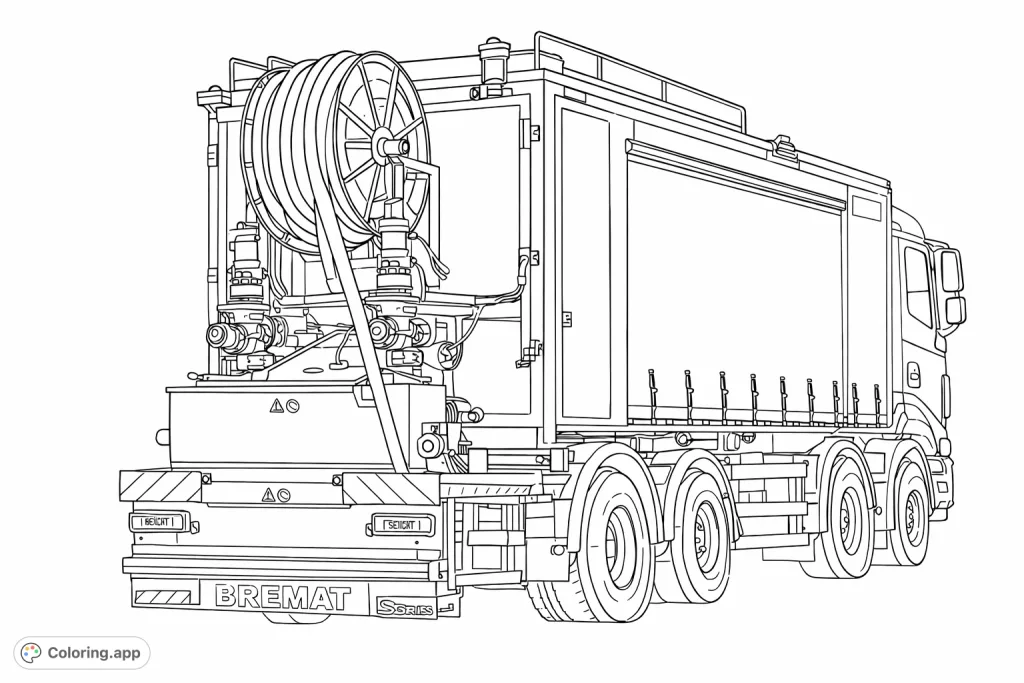 Industrial Construction Truck - Coloring.app