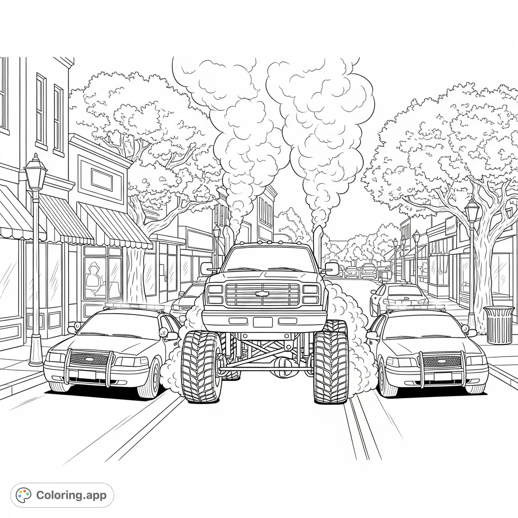 High-Speed Pickup Pursuit - Coloring.app