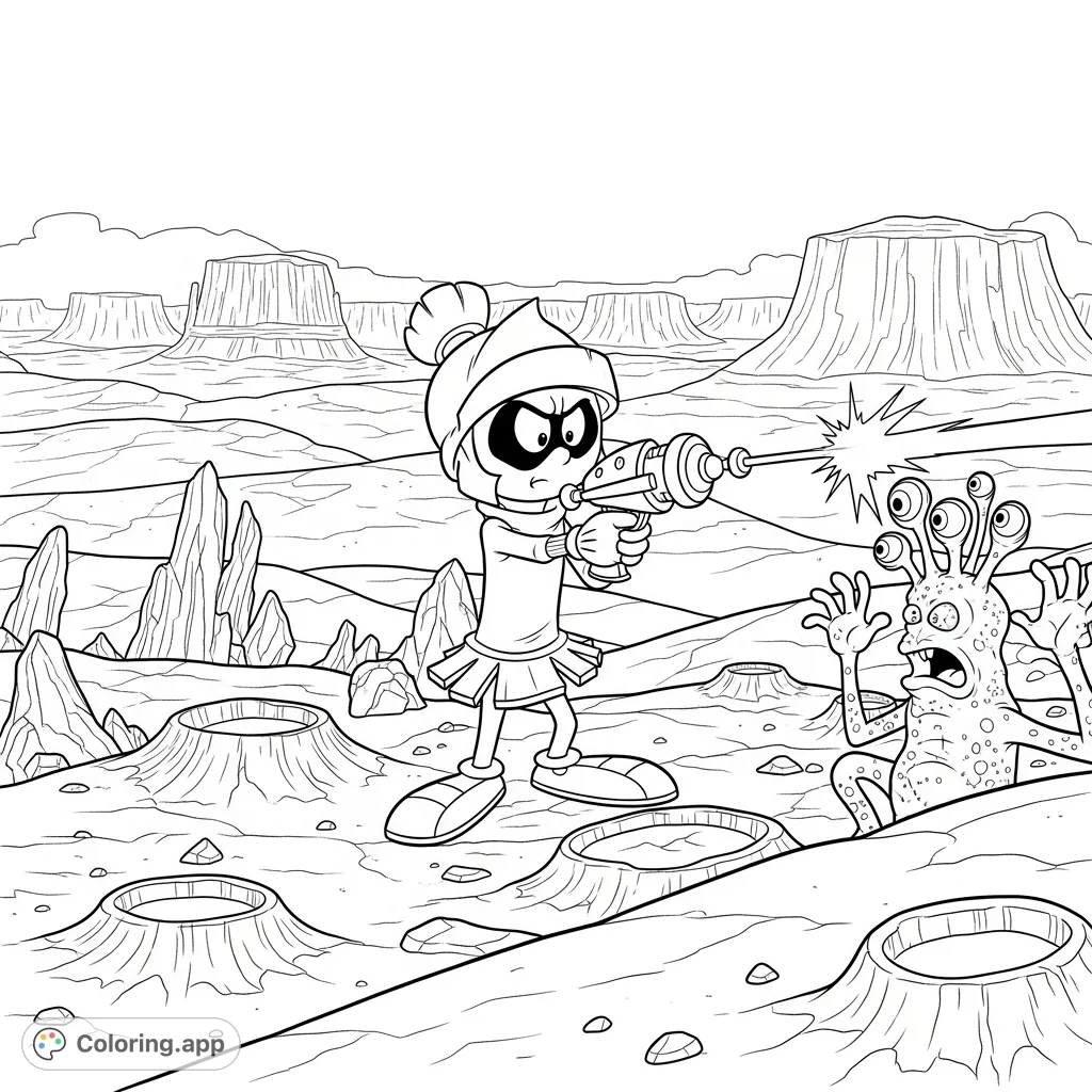 Marvin's Martian Ray Gun Chase - Coloring.app