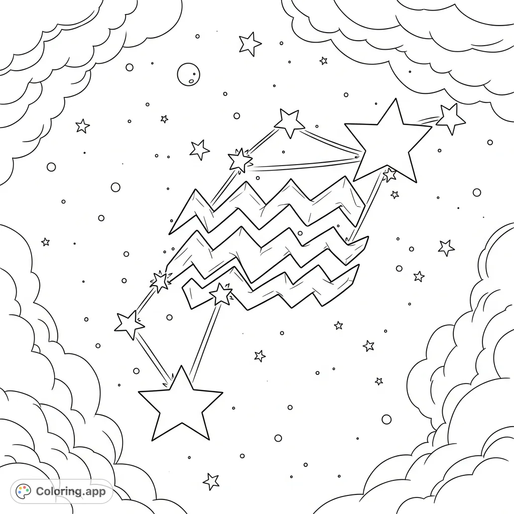 Aquarius Constellation Stars - Coloring.app