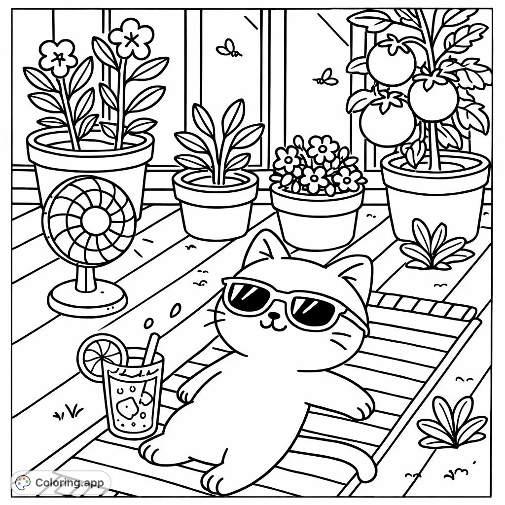 Cool Cat Patio Lounge - Coloring.app