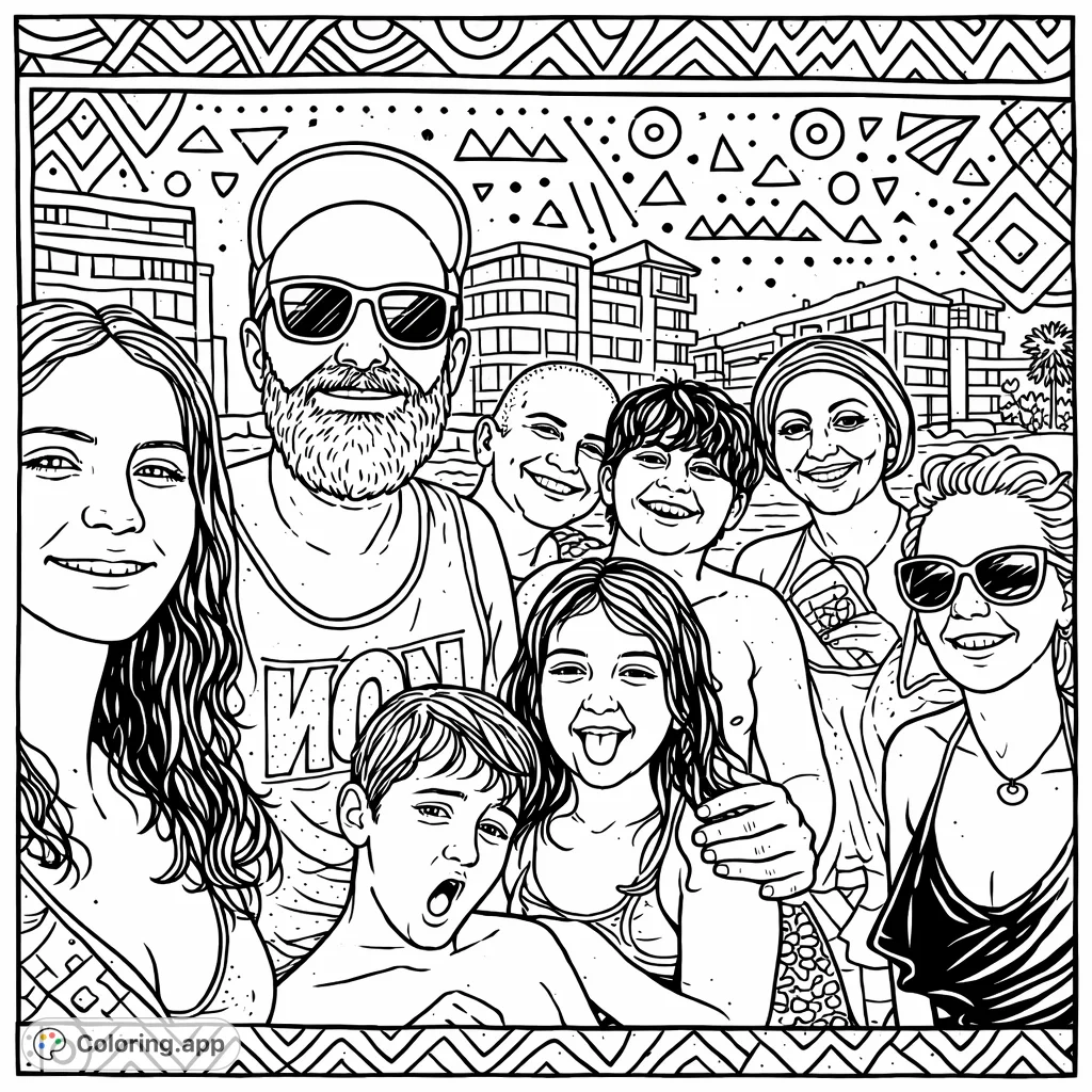 Beach Day Family Fun - Coloring.app