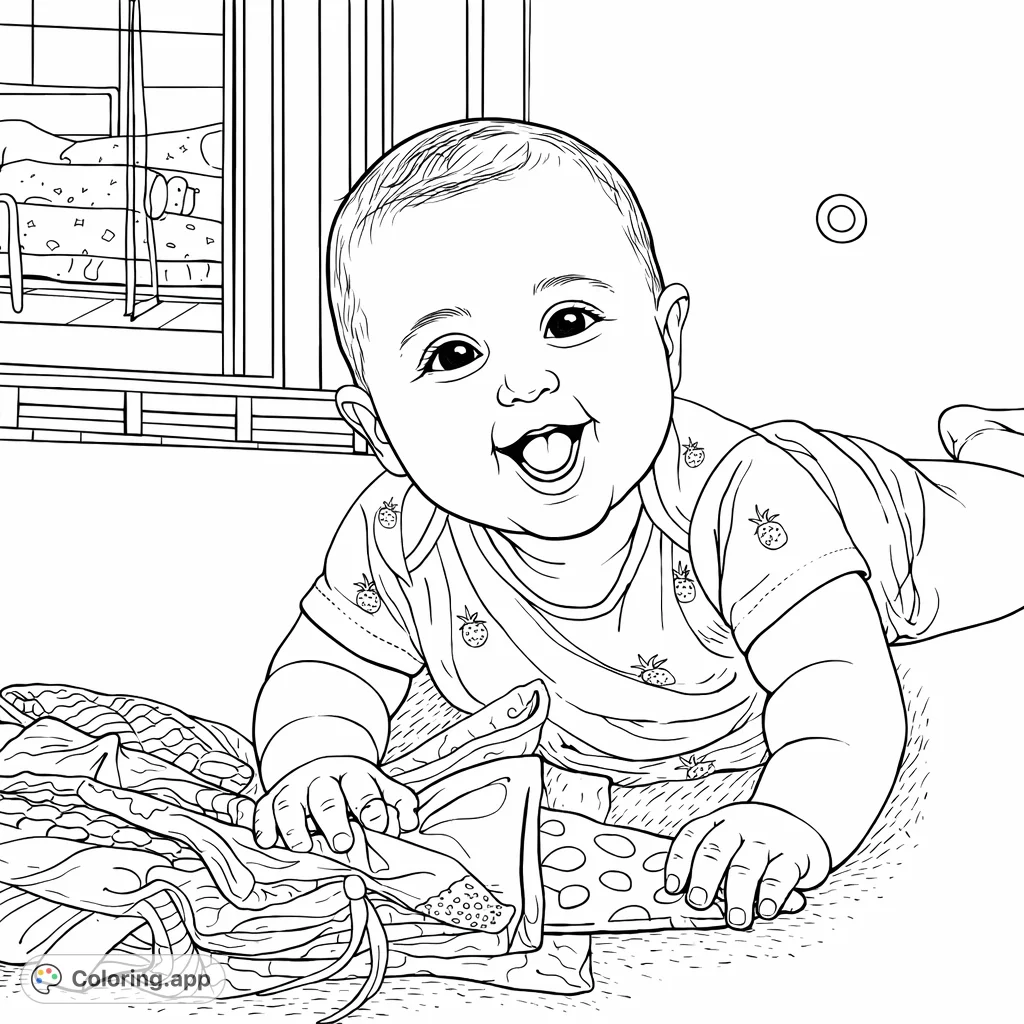Joyful Baby with Activity Toy - Coloring.app
