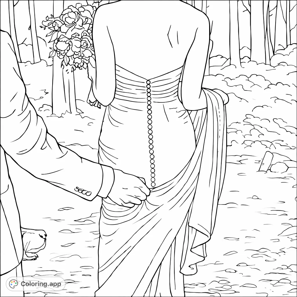 Wedding Day Stroll - Coloring.app