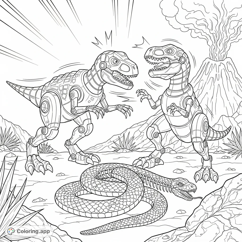 Roboalive Dino Carcass Clash - Coloring.app