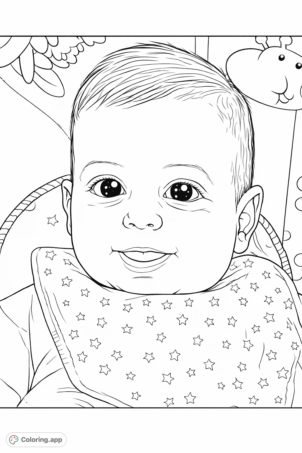 Sweet Smiling Baby - Coloring.app