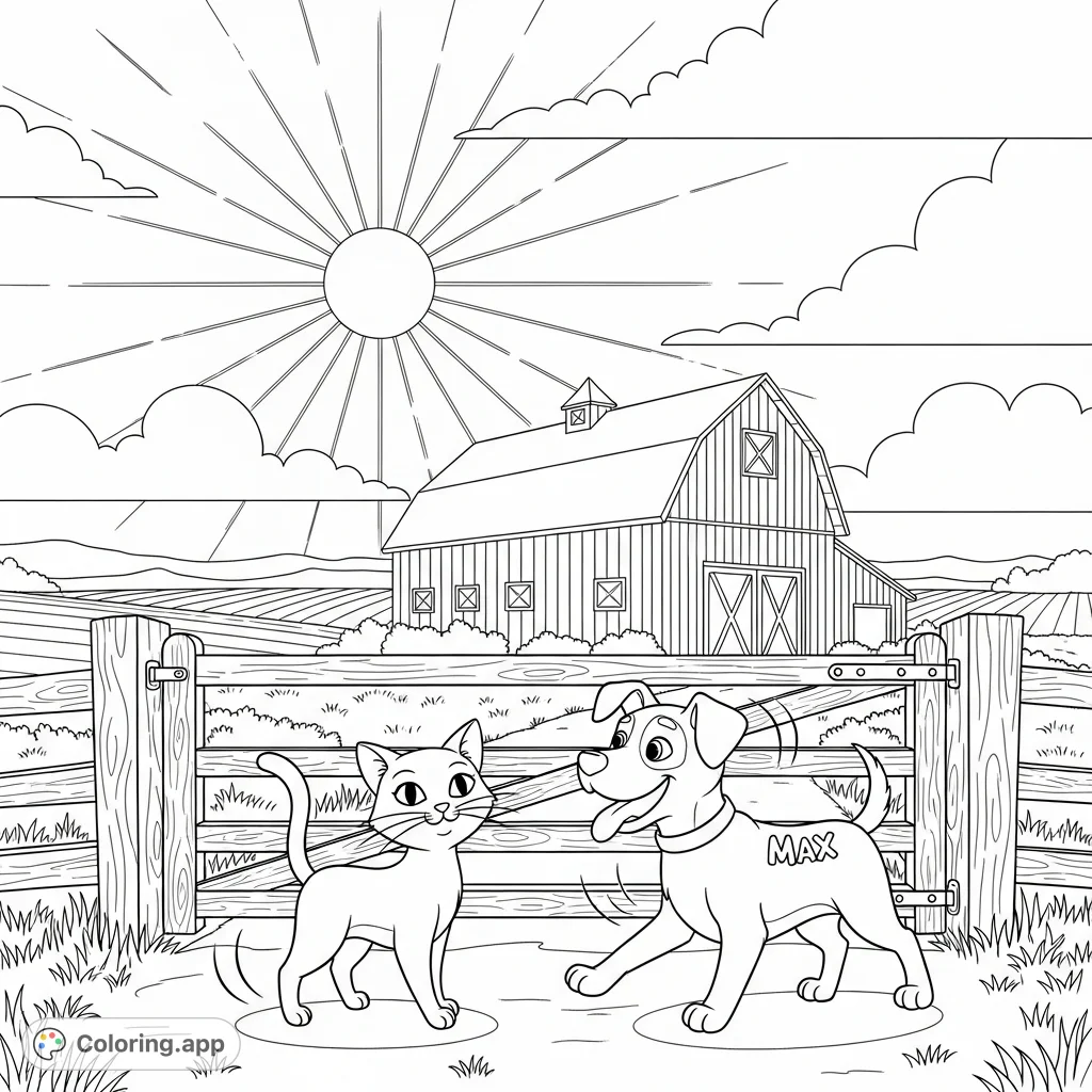 Bella and Max's Farm Adventure - Coloring.app
