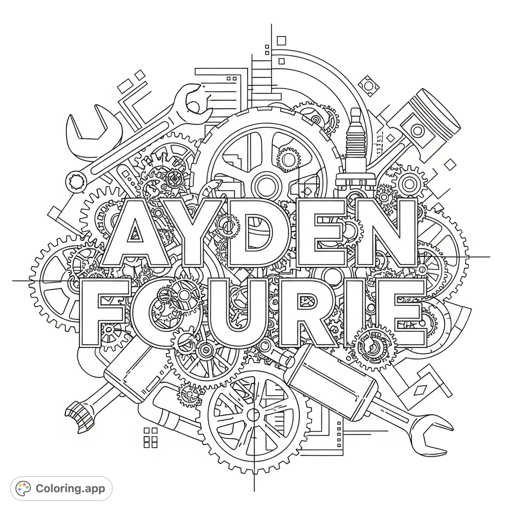 Ayden Fourie Mechanical Abstract - Coloring.app