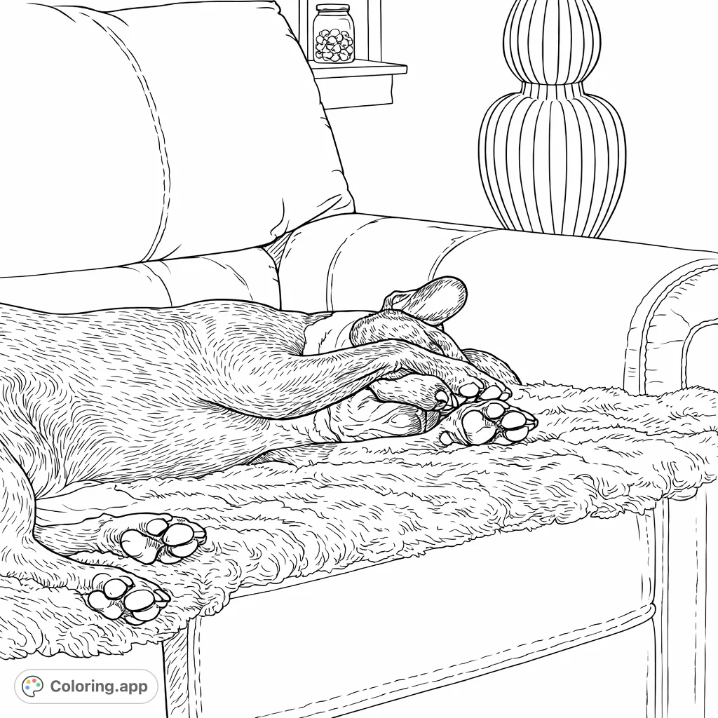 Peaceful Sleeping Dog - Coloring.app