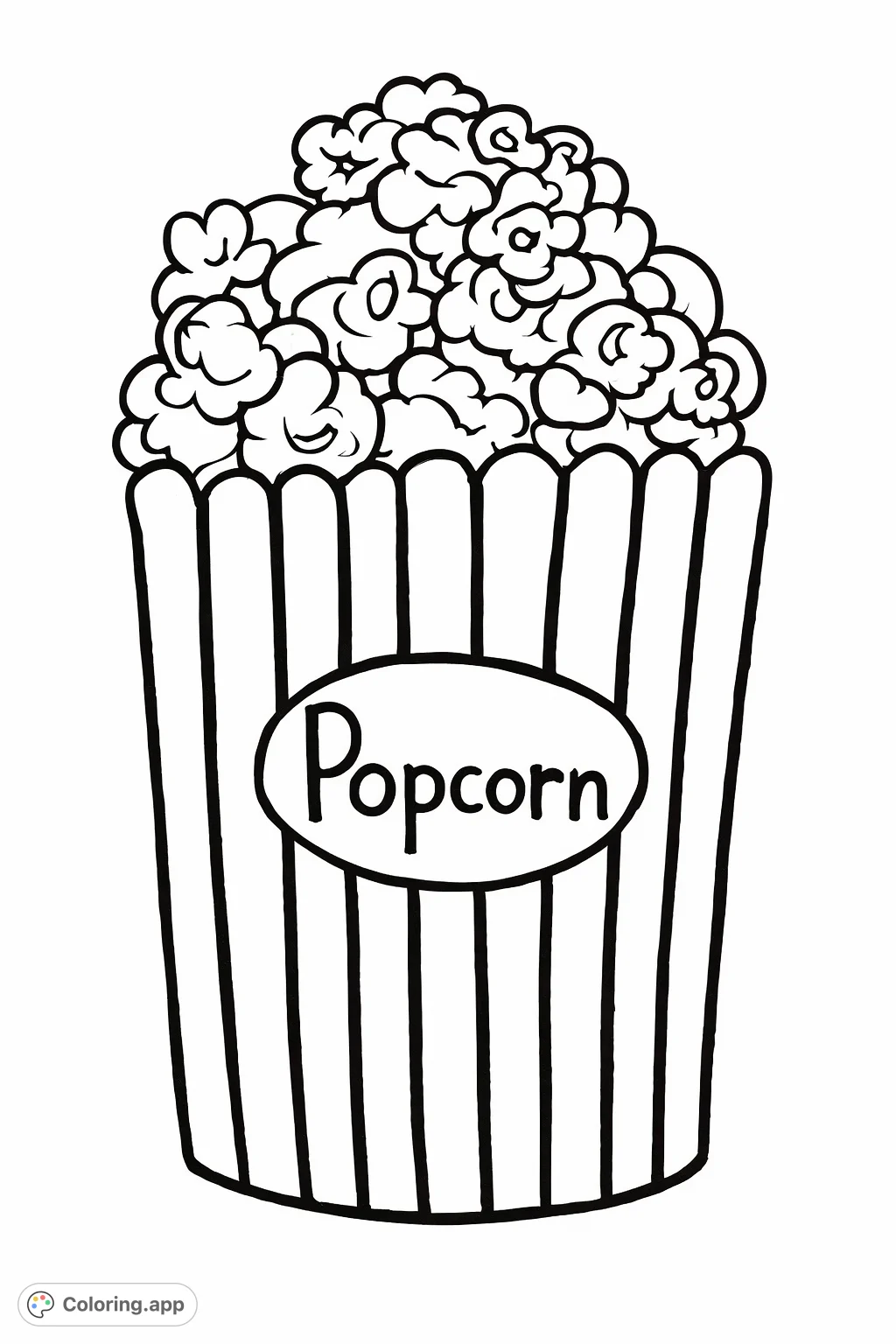 Classic Cinema Popcorn - Coloring.app