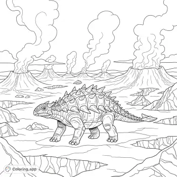 two dinosaurs fighting coloring page