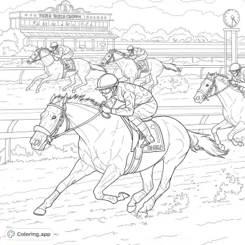 horse jockey coloring pages