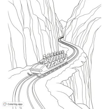 roller coaster colouring sheet