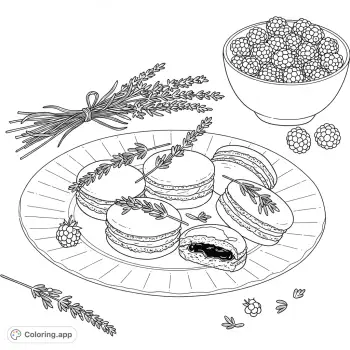 macaron coloring page printable