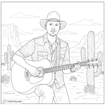 coloring pages country music