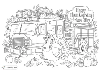 coloring book fire truck