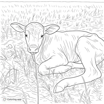 calf coloring page free