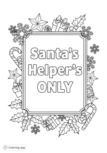 santa's little helper coloring pages