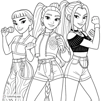 barbie pop star coloring page
